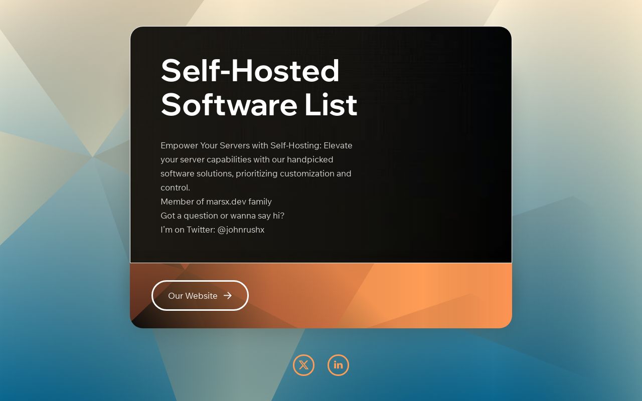 Self-Hosted Software List